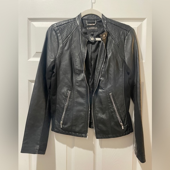Express | Jackets & Coats | Black Leather Jacket | Poshmark
